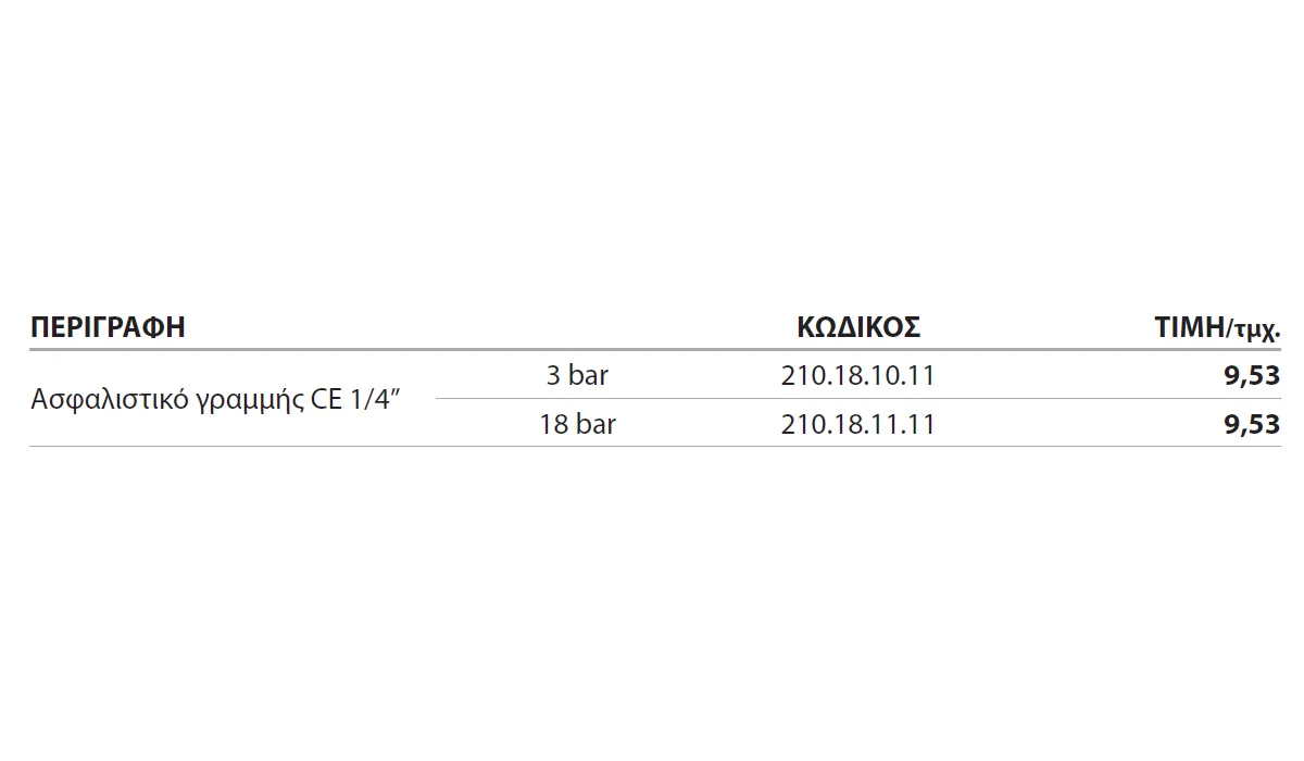 ΑΣΦΑΛΙΣΤΙΚΟ ΓΡΑΜΜΗΣ CE 1/4” ΣΥΛΛΕΚΤΗΣ & ΣΠΙΡΑΛ Φ.Α. - ΥΓΡΑΕΡΙΟΥ - Ι.Α ...